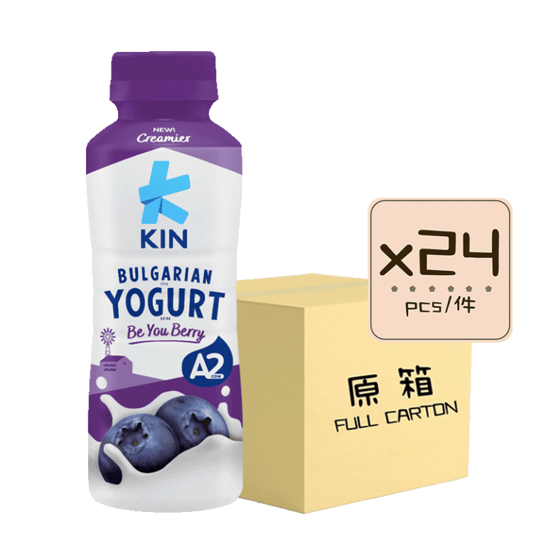 Kin - Bulgarian Yogurt Blueberry 200ml x24 (Full Carton) - V-Care