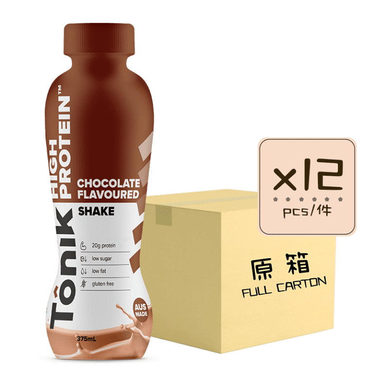 TONIK - Protein Shake Chocolate 12x375mL (Full Carton) - 嘉心思亞洲有限公司